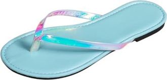 Generic Pantoufles d&eacute;t&eacute; 2026 pour femmes &agrave; bout clip couleur unie pour la plage, bleu ciel, 39.5 EU
