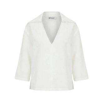 R&oacute;he Femme, Blouses et Chemises, Blanc, Taille: 38 FR Tunique en lin