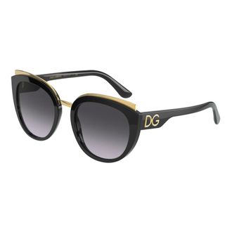 Dolce & Gabbana Femme, Accessoires, Noir, Taille: 54 MM Lunettes de Soleil Print Family Noir/Gris