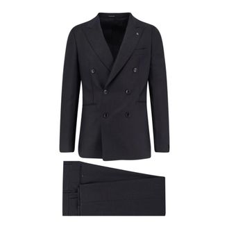 Tagliatore Doppelreihiger Anzug - - Suits - Herren - Schwarzk - S