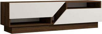 Hanah Home Meuble TV en bois Koza - 160 x 40 x 45 cm - NoyerBlanc