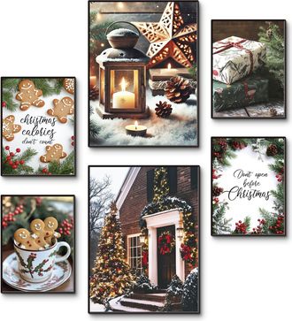 Artland Premium Poster Set 6tlg. 4x30x40 / 2x45x60 OHNE RAHMEN aesthetic Winter Deko Weihnachten Advent christmas decor U5KB