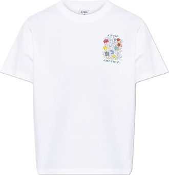 Casablanca Femme, Tops, Blanc, Taille: 36 FR Graffiti Frame T-Shirt