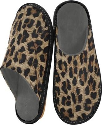 HMZXZ Pantoufles léopard pour homme et femme, motif animal, chaussons dintérieur pour la maison, la chambre à coucher, les voyages, multicolore, 38/39 EU