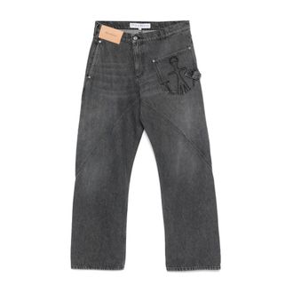J.W.Anderson Homme, Jeans, Gris, Taille: W33 Vêtements de travail Twisted Détails Gris Moyen