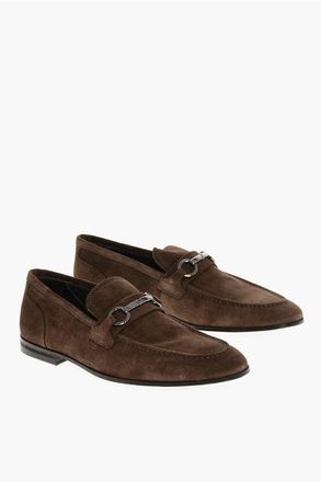 Corneliani Suede Bit Loafers With Leather Sole size 39