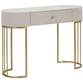 Dmora Konsolentisch Molave, Tisch, Eingangskonsole, Regal, 100x40 h75 cm, Creme und Weiß - Dmora