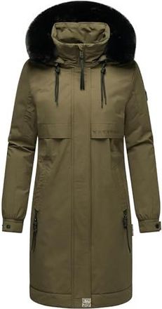 Navahoo Manteau imperméable pour femme - Longue veste dhiver chaude avec fourrure synthétique et capuche (tous les deux amovibles) - Sauveur par temps froid -