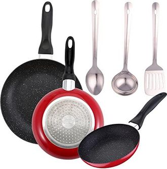 San Ignacio Packung mit 3 Bratpfannen, Durchmesser 16 cm, Durchmesser 20 cm, Durchmesser 24 cm, 3 Stück Küchenutensilien, Edelstahl