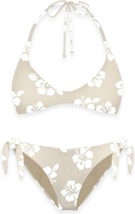 MC2 Saint Barth Femme, Maillots de bain, Beige, Taille: 42 FR Heli - Tiki Hibiscus 1101