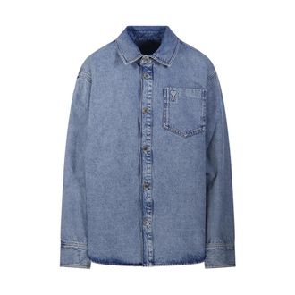 Ami Ami de Coeur Overshirt - - Blouses & Shirts - Damen - Blau - XS