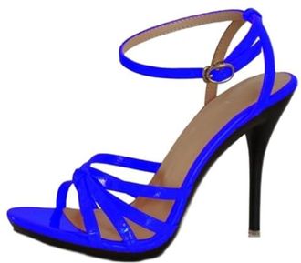 Miyoopark Sandales élégantes à talons sexy pour femmes, B02 Slingback Bleu roi, 36 EU