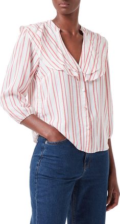 Nafnaf Damen C1 Bluse, Natalia Ecru/Koralle, 34