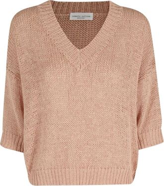 Roberto Collina Femme, Pulls, Beige, Taille: 38 FR Pull &agrave; col en V