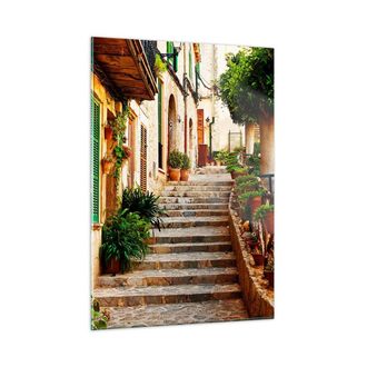 Arttor Bilder auf Glas Spanien Stadt Die Architektur Glasbild 50x70cm Wandbilder Dekoration Wohnzimmer Schlafzimmer Küche Deko Klein Wanddeko Bild im Glas Wa