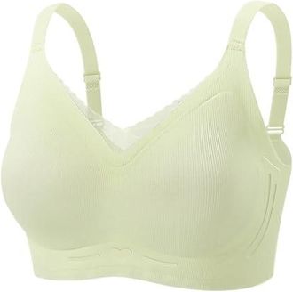 Generic Soutien-gorge c&ocirc;tel&eacute; sans fil pour femme avec bretelles r&eacute;glables, col en V avec bordure en dentelle, haut de soutien doux et extensible | Coussinets 
