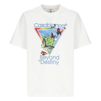 Casablanca Tennis Club Beyond Destiny Klassisches T-Shirt - - Tops - Herren - Wei&szlig; - M