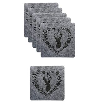 Boltze Boltze Home Collections Untersetzer Leopold grau 10 x 10 cm - 6er Set - (Leopold eckig)