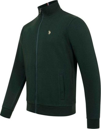 U.S.Polo Association Sweatjacke USTheoo - Herren Zip-Jacke mit Stehkragen und Logo-Stickerei Baumwoll-Polyester-Mix, weich, formstabil und mit Eingrifftaschen