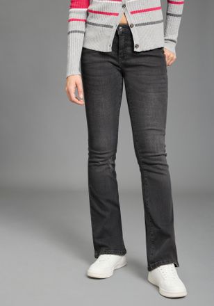 Kangaroos 5-Pocket-Jeans KANGAROOS, Damen, Gr. 32, N-Gr, grau (dk grau used), Denim/Jeans, Obermaterial: 98% Baumwolle, 2% Elasthan, Basic, bootcut fit lang, Je