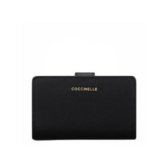 Coccinelle Elegante Lederbrieftasche mit Druckknopfverschluss und M&uuml;nzfach - - Accessories - Damen - Schwarzk - ONE SIZE