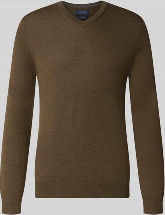 Christian Berg Strickpullover aus Woll-Mix mit V-Ausschnitt
