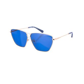 Ferragamo Rechteckige Metallsonnenbrille mit UV-Schutz - - Accessories - Damen - Gelb - ONE SIZE