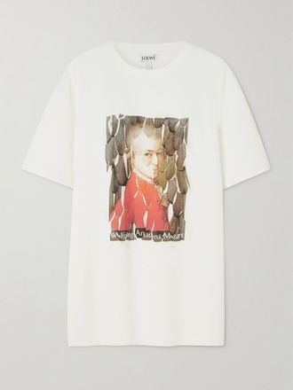 Loewe T-shirt En Jersey De Coton Mélangé Imprimé - Blanc