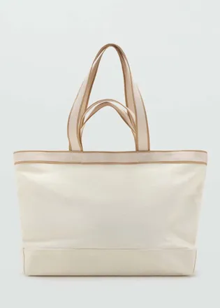 Mango Tote-Bag aus 100 % Baumwolle mit Besatz wei&szlig; - Herren - Einheitsgr&ouml;&szlig;e - MANGO MAN