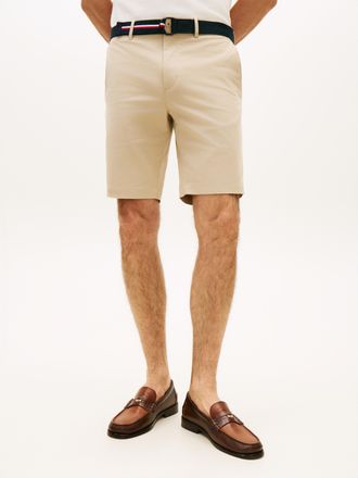 Tommy Hilfiger Shorts TOMMY HILFIGER DENTON 9.5 INC ESS TWILL W/ BELT, Herren, Gr. 32, N-Gr, sandalwood, Web, Obermaterial: 97% Baumwolle, 3% Elasthan, slim fit knie