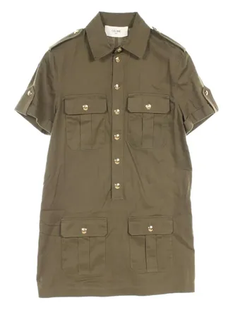 Celine robe-chemise &agrave; poches (ann&eacute;es 2010) - Vert