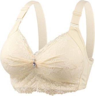 Generic 2026 Soutien-gorge pour femme d&eacute;contract&eacute; r&eacute;glable respirant sans anneau en acier fronc&eacute; et ajustement 02, beige, 72