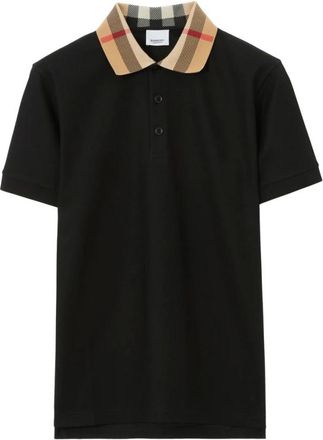 Burberry Homme, Tops, Noir, Taille: S Cotton Check Polo