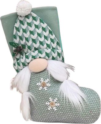 Generico Gro&szlig;e Weihnachtssocken, gewebt, gr&uuml;n, zur Dekoration, zum Bef&uuml;llen in Kamin, Tisch, Garten, Baum, Wand, Fenster, T&uuml;r, innen, au&szlig;en