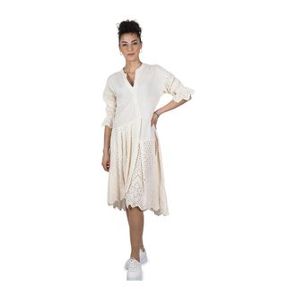 Alessia Santi Sommerkleid aus cremefarbener Baumwollspitze - - Dresses - Damen - Beige - M