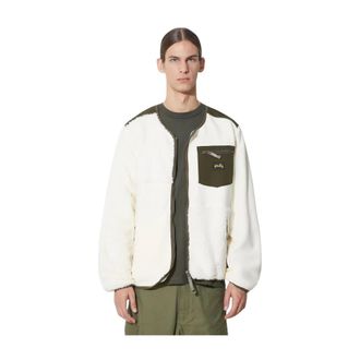 Stan Ray Patchwork Fleece Cardigan - - Jackets - Herren - Wei&szlig; - L