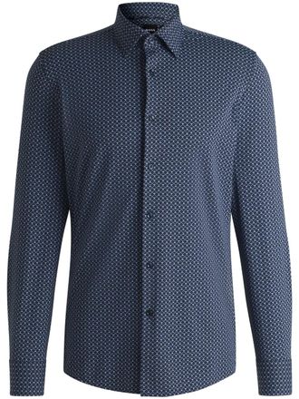 BOSS chemise &agrave; motif jacquard - Bleu