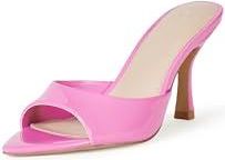 The Drop Sandales à talons et bout pointu Mandy pour Femme, Rose Verni, 37.5 EU