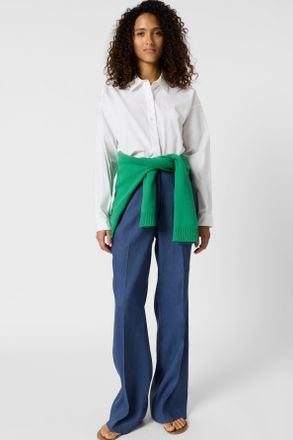 Gerard Darel Pantalon droit en lin m&eacute;lang&eacute; - ALAYNA - Indigo
