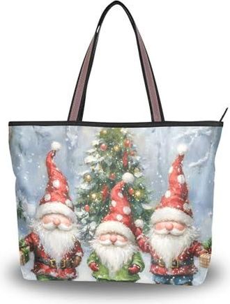 Alaza Grand sac fourre-tout, sac à bandoulière pour femme, grande capacité, sac à main décontracté, Père Noël, deux vaches des Highlands, fourre-tout avec p