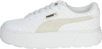 Puma Baskets Karmen Logobsession pour Femme, Puma White PUMA White PUMA Gold, 40.5 EU