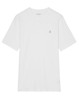 Marc O'Polo Unifarbenes T-Shirt mit kleinem Label-Print, Regular Fit in