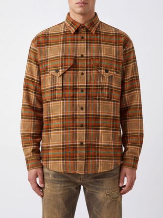 Dsquared2 Chemise relaxed fit en laine m&eacute;lang&eacute;e &agrave; motif tartan orange