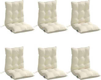 vidaXL Niedriglehner-Auflagen 6 Stk. Creme Oxford-Gewebe Vidaxl