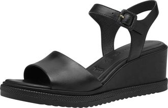 Tamaris Sandalette Damen Keilabsatz schwarz,EU 37