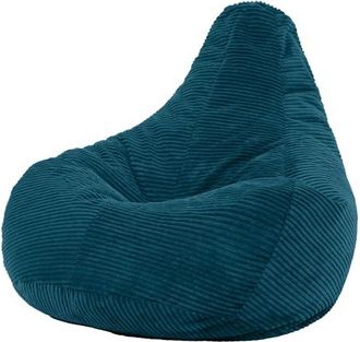 Icon Brand Dalton Sitzsack Cord, Blaugrün, Gaming Sitzsack Erwachsene mit Füllung, Bean Bag, Cord Sessel, Lounge Sessel, Lounge Stuhl, Schlafzimmer, Wohnzimmer, 