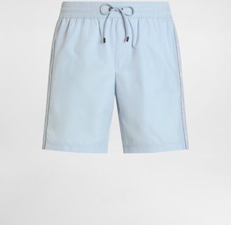 Dolce & Gabbana Badeboxershorts Aus Canvas - Mann Beachwear Hellblau 4