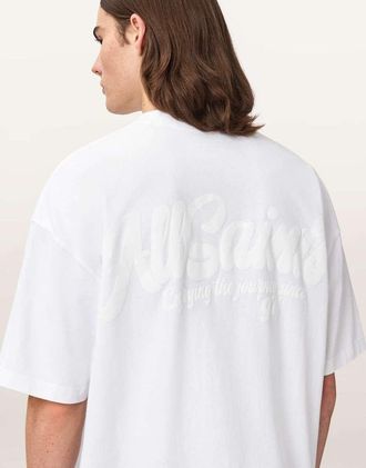 AllSaints Odyssey - Kurz&auml;rmliges T-Shirt in Optic-Wei&szlig; mit Rundhalsausschnitt