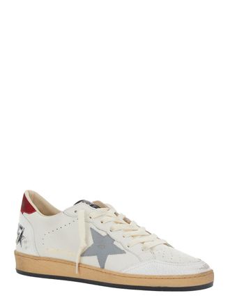 Golden Goose Mens Low Sneakers Ball Star White Leather-Suede Goat Leather Trainers