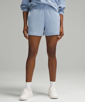 lululemon Softstreme Shorts mit hohem Bund f&uuml;r Frauen - 10 cm - Gr&ouml;&szlig;e 14 in Blue Willow